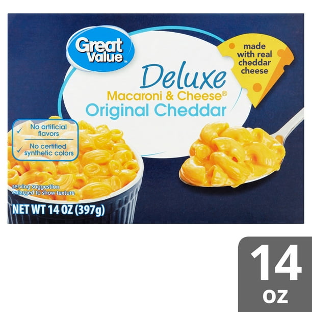 Great Value Deluxe Original Cheddar Macaroni & Cheese, 14 oz - Walmart.com