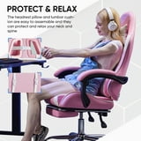 CONCETTA Ergonomic Computer Chair, Pink and White, Office Chair with ...