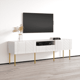 Leaf 01 TV Stand for TVs up to 80", Mid-Century Modern High Gloss 71 ...
