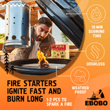 Ebobo - Natural Fire Starter, 50 Firelighters, 10 Min Burn Time ...
