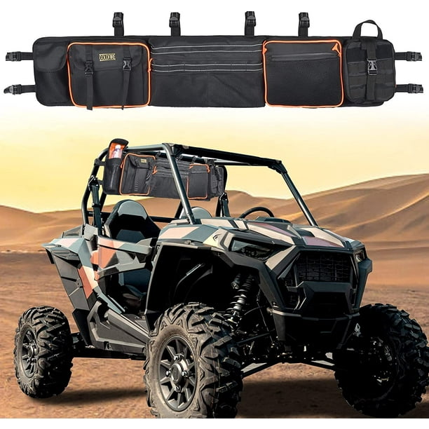 UTV Roll Cage Organizer, Roll Bar Cargo Rear Storage Bag Gear Bags for ...