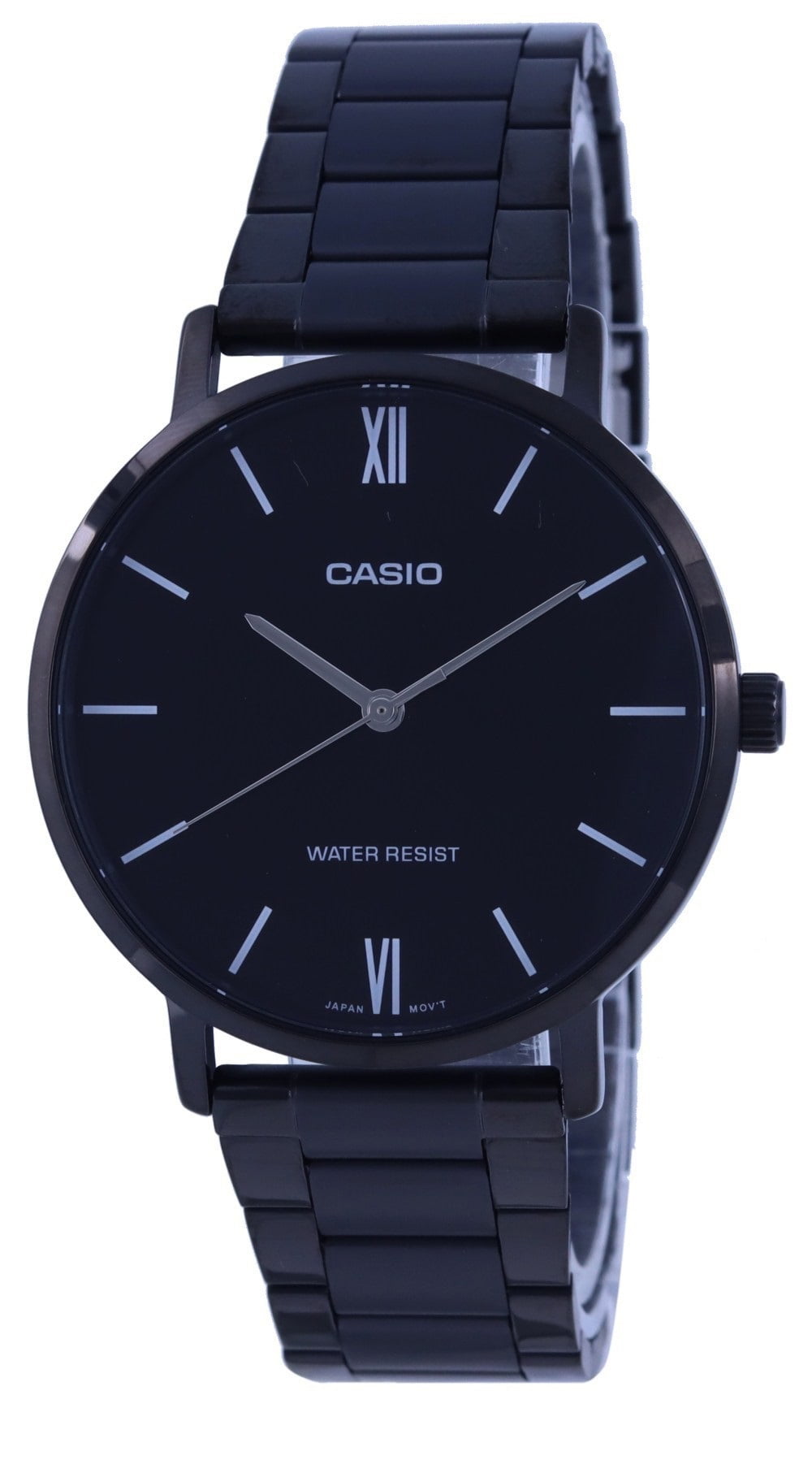 Casio Men's Quartz Black Dial Black Stainless Steel Watch MTPVT01B-1B ...