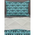 Blue and Black Comforter & Sham Bedding Set, Cow and Pig Pattern Head ...