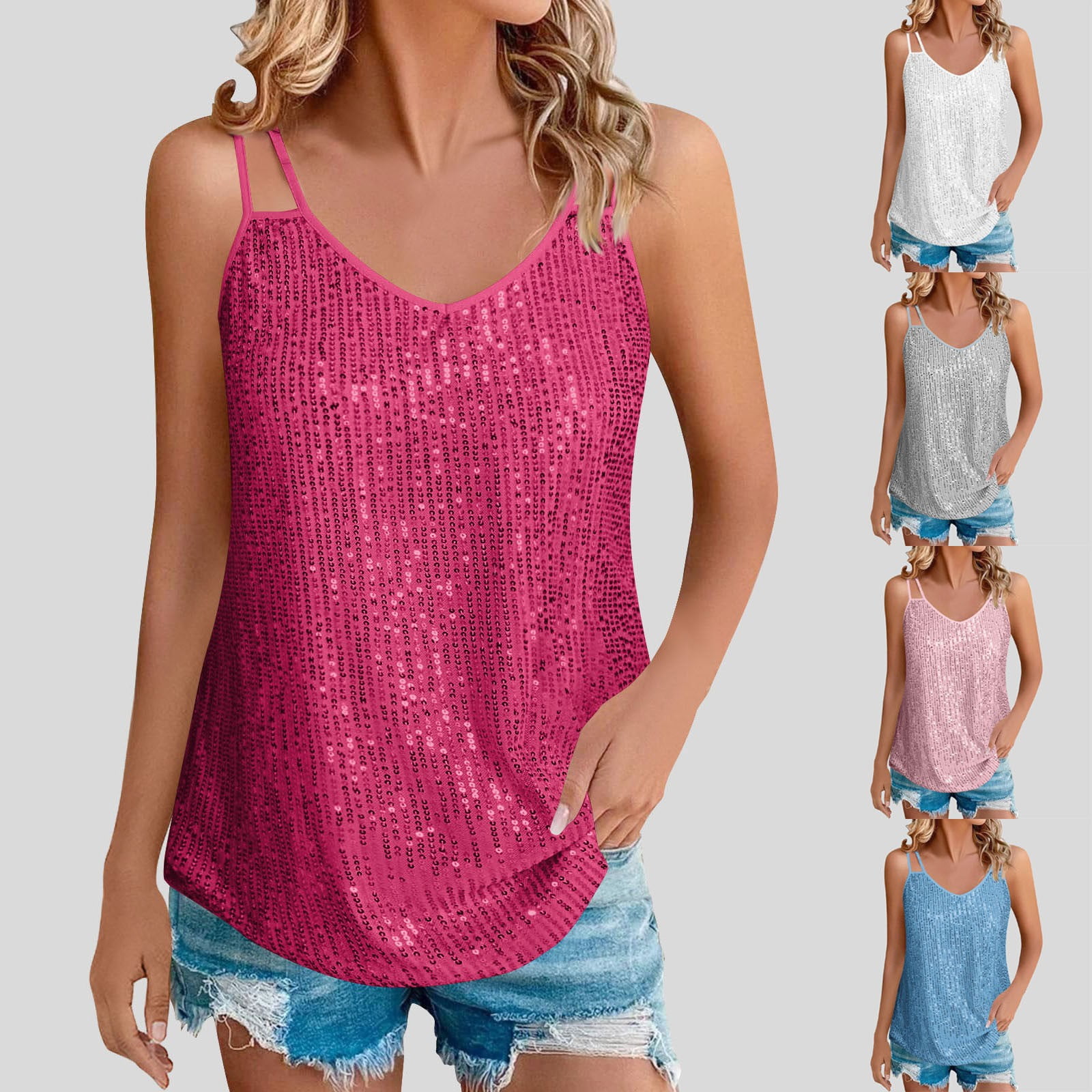Click here for Yuyuzo Sequin Camisole Tops For Women Spaghetti St... prices