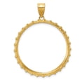 14k Diamond Cut Columns with 32.7mm Prong Coin Bezel Pendant - Walmart.com