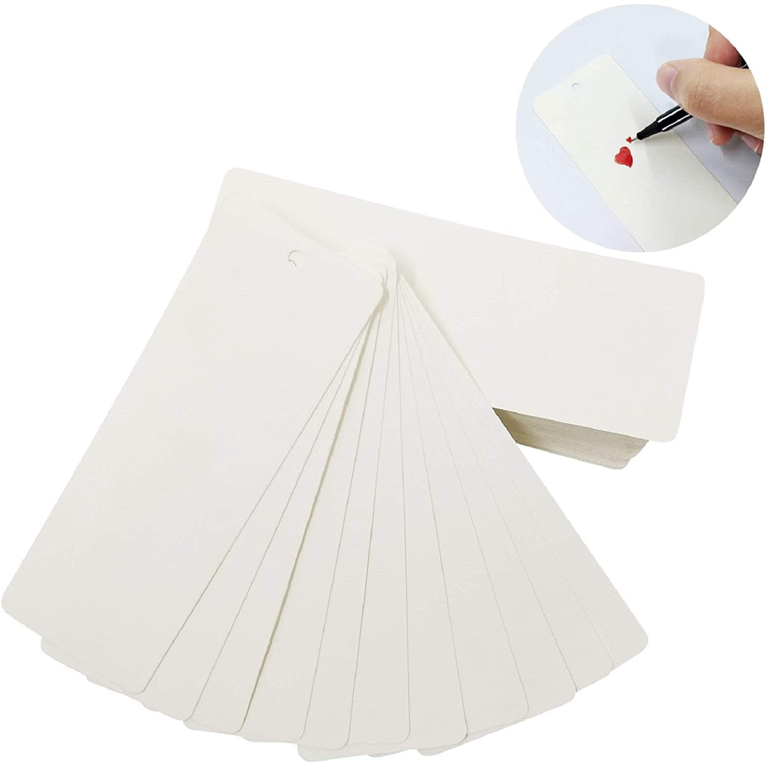 100 Pack Blank Bookmarks to Decorate - DIY Crafts White Bookmarks with ...
