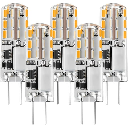 5 Pack G4 LED Bulb 12V AC/DC, 3000K, 1.5W (equivalent to 15W), 2 Pin ...