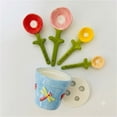 Blue Ceramic Flower Measuring Spoons - 4-Piece Gift Set with Base and ...