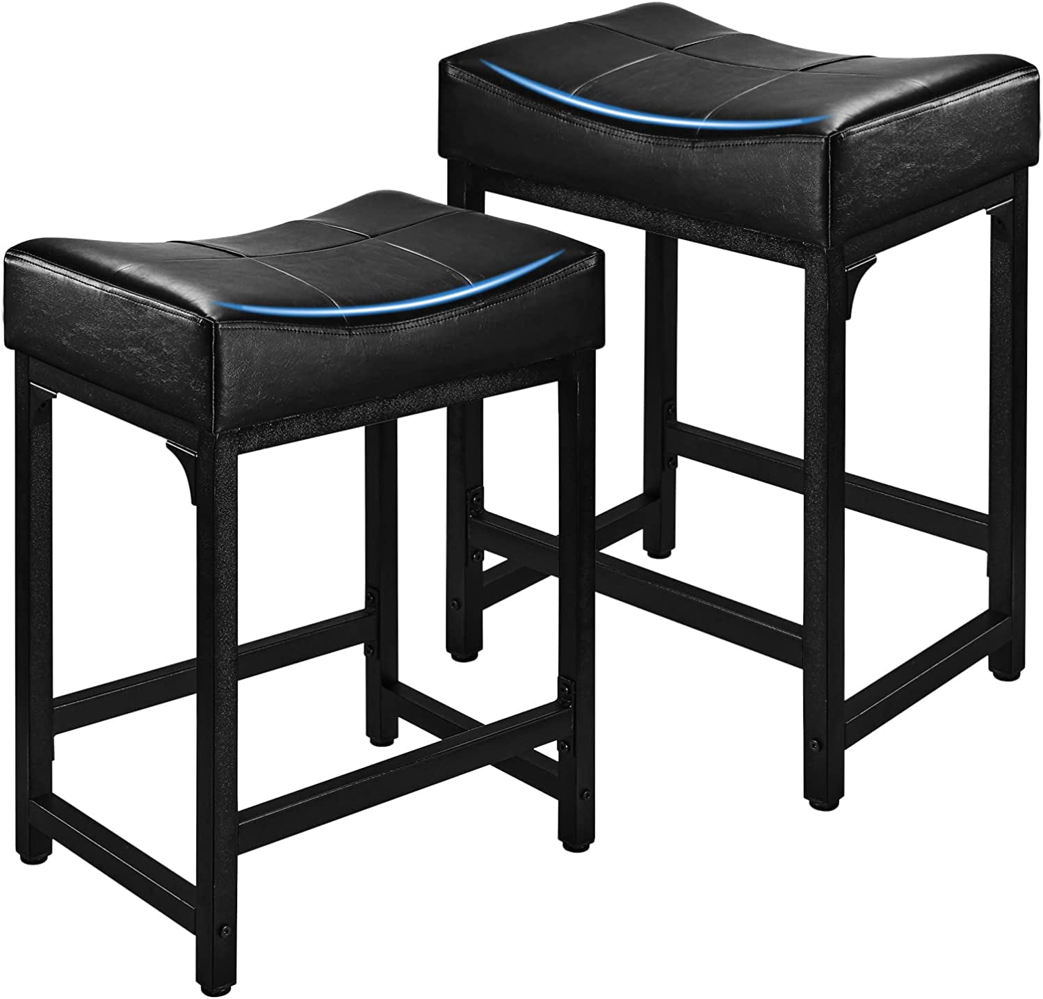 SHMAMT White Counter Height Bar Stools Set of 2, 24" White Bar Stools ...