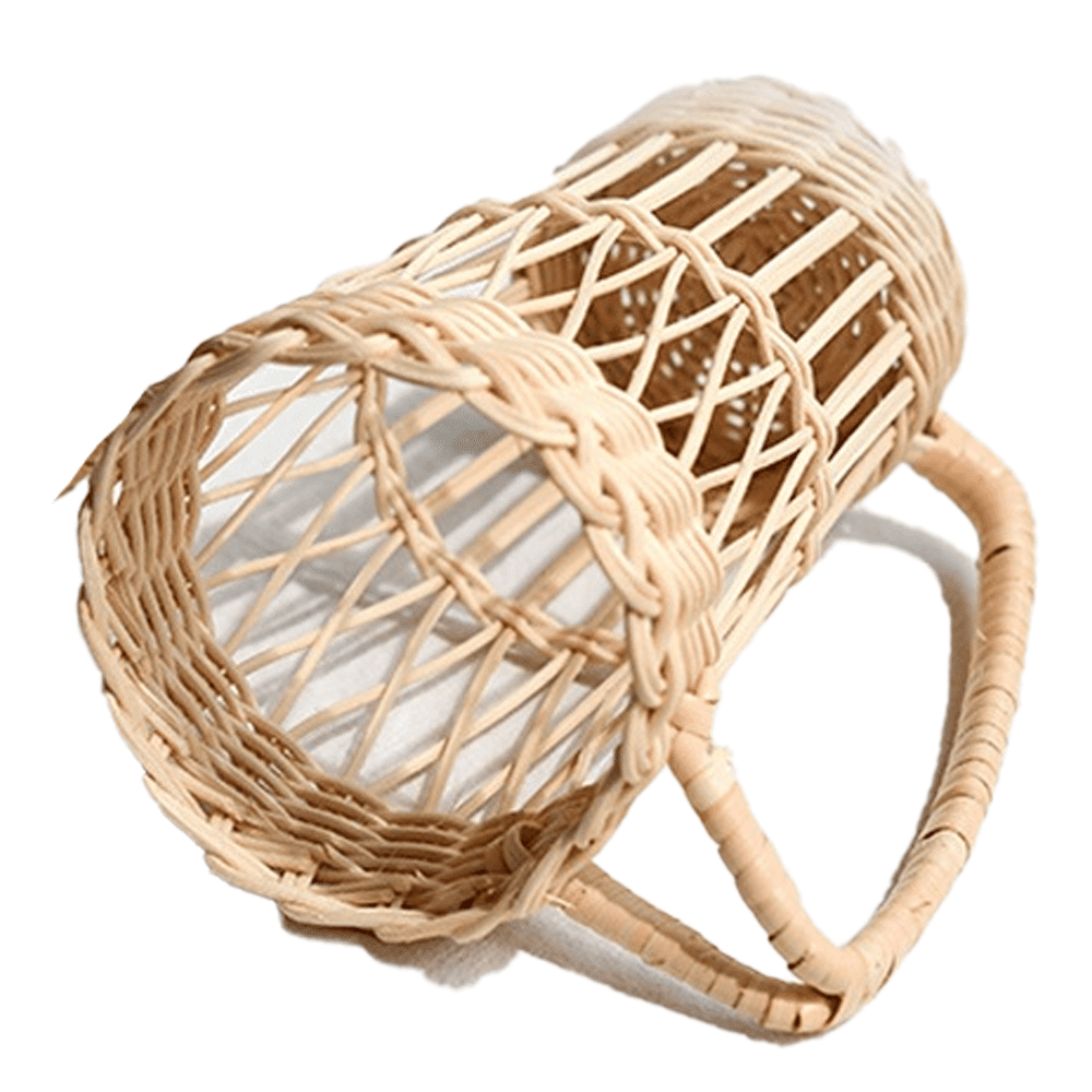 Vintage Rustic Hand-Woven Bamboo Rattan Cup Holder Coasters Drink ...