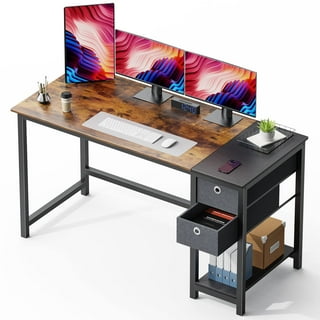 edx Computer Desk with Drawer 55 Inch PC Table Study Desk with 2-Tier ...