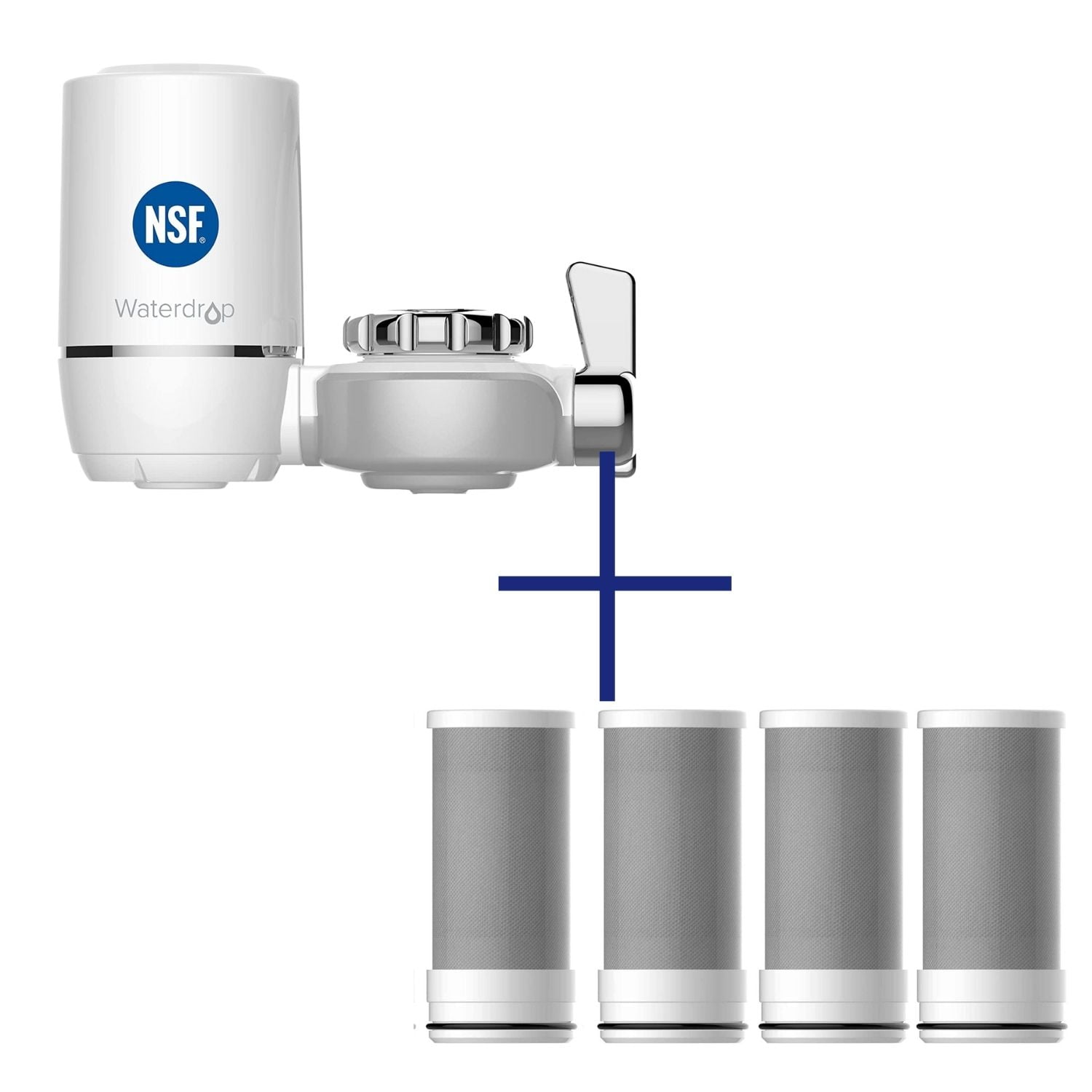 Waterdrop Basic Faucet Filter with Total 4 Filter Replacements, 320 ...