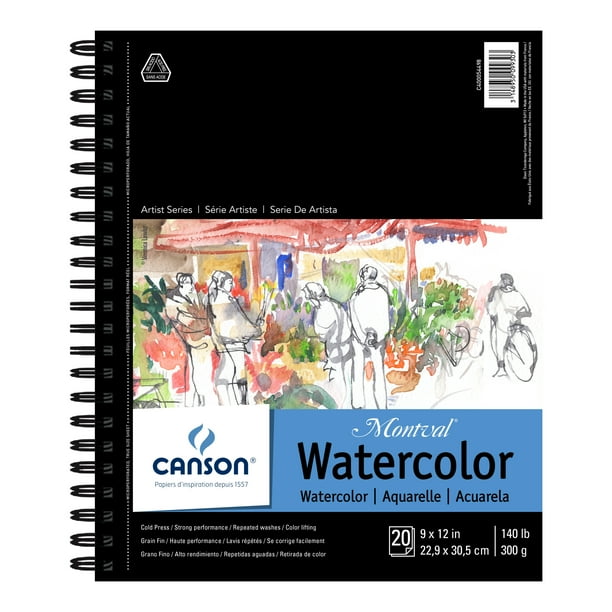 Canson Artist Series Watercolor Book, 20 Sheets, 9" x 12" - Walmart.com