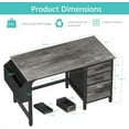 Computer Desk with File Drawers Cabinet, 47 Inch Home Office Desks with ...
