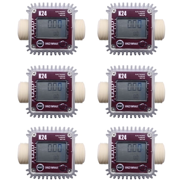 6X Digital Lcd K24 Flow Meter Turbine Fuel Flow Tester for Chemicals ...