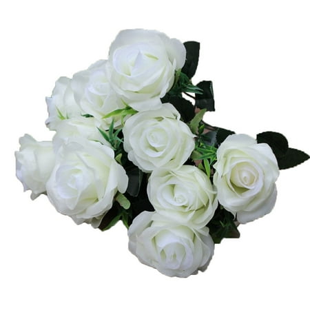 Braveheart 11 Heads Artificial Rose Flower Bouquet Bridal Wedding Party ...