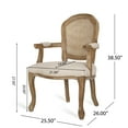 GDF Studio Mariette French Country Fabric Upholstered Wood and Cane ...