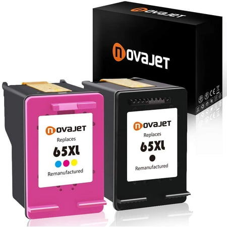 2 PK Novajet Black Color for HP 65XL (1*Black & 1*Tricolor) Ink ...