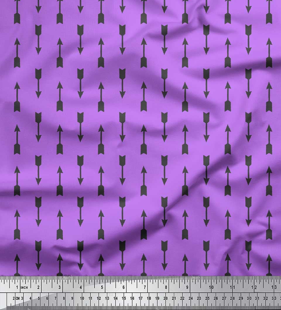 Soimoi Purple Cotton Duck Fabric Arrows Arrow Printed Craft Fabric by ...
