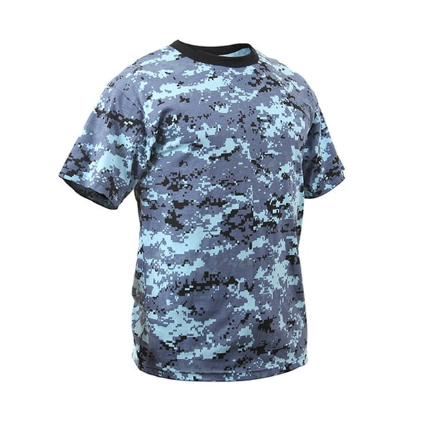 Digital Camouflage T-shirt, Sky Blue Camo - Walmart.com