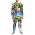 Logiee Alligator Donut Pool Float Print Mens Long Sleeve Pajama Set ...
