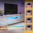DWVO High Glossy White TV Stand for 90 inch TVs, 2 Drawers, 2 Cabinets ...