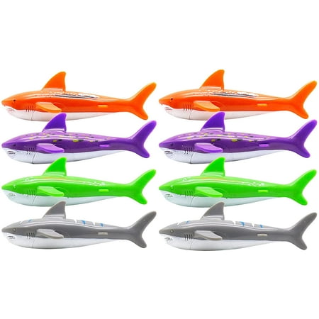 8 Pcs Dive Toy Underwater Swimming Pool Toy Gliding Shark Throwing ...
