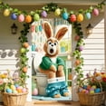 Easter Bunny Eggs Door Cover Decorative Easter Day Door Curtain Welcome ...