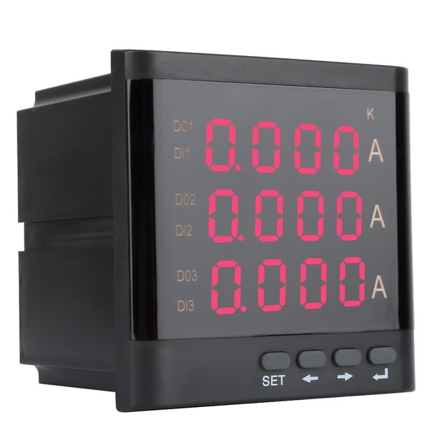 Three Phase Ammeter,ZM194-A93 Black Shell LED Digital Three Phase ...