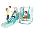 Gymax Toddler Slide and Swing Set 4-in-1 Indoor Playground w/ Extra ...