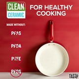 Tasty Clean Ceramic 10in Non-Stick Aluminum Fry Pan, Red - Walmart.com