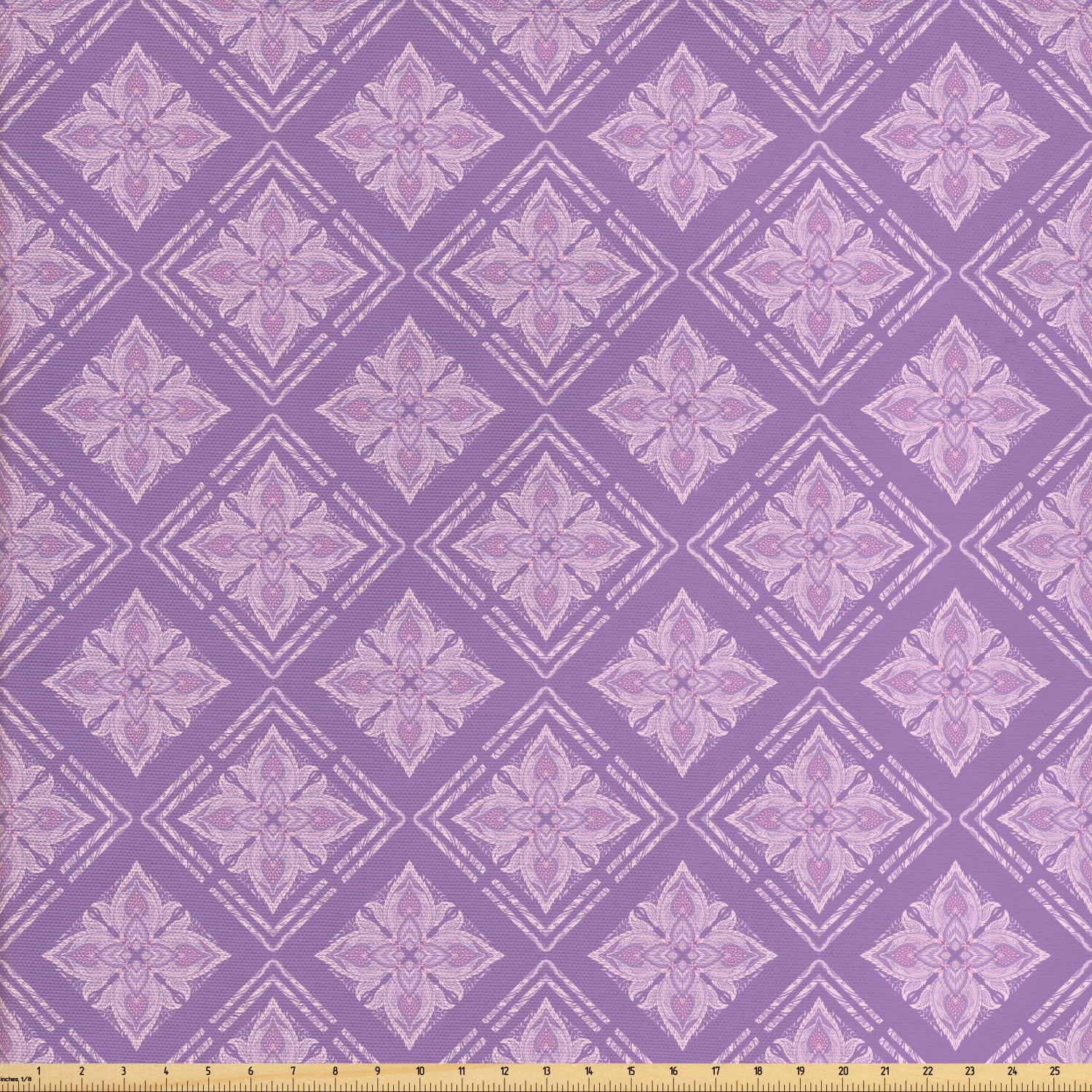 Antique Oriental Upholstery Fabric by the Yard, Repetitive Lilac ...