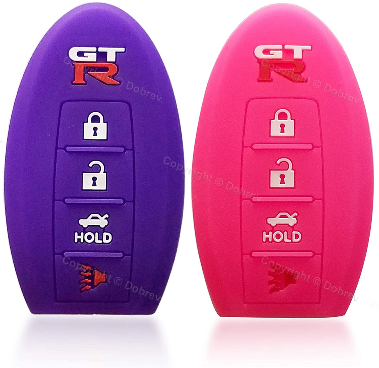 2x Dobrev Black 4 Buttons Silicone Case Protector Key Fob Smart Car ...