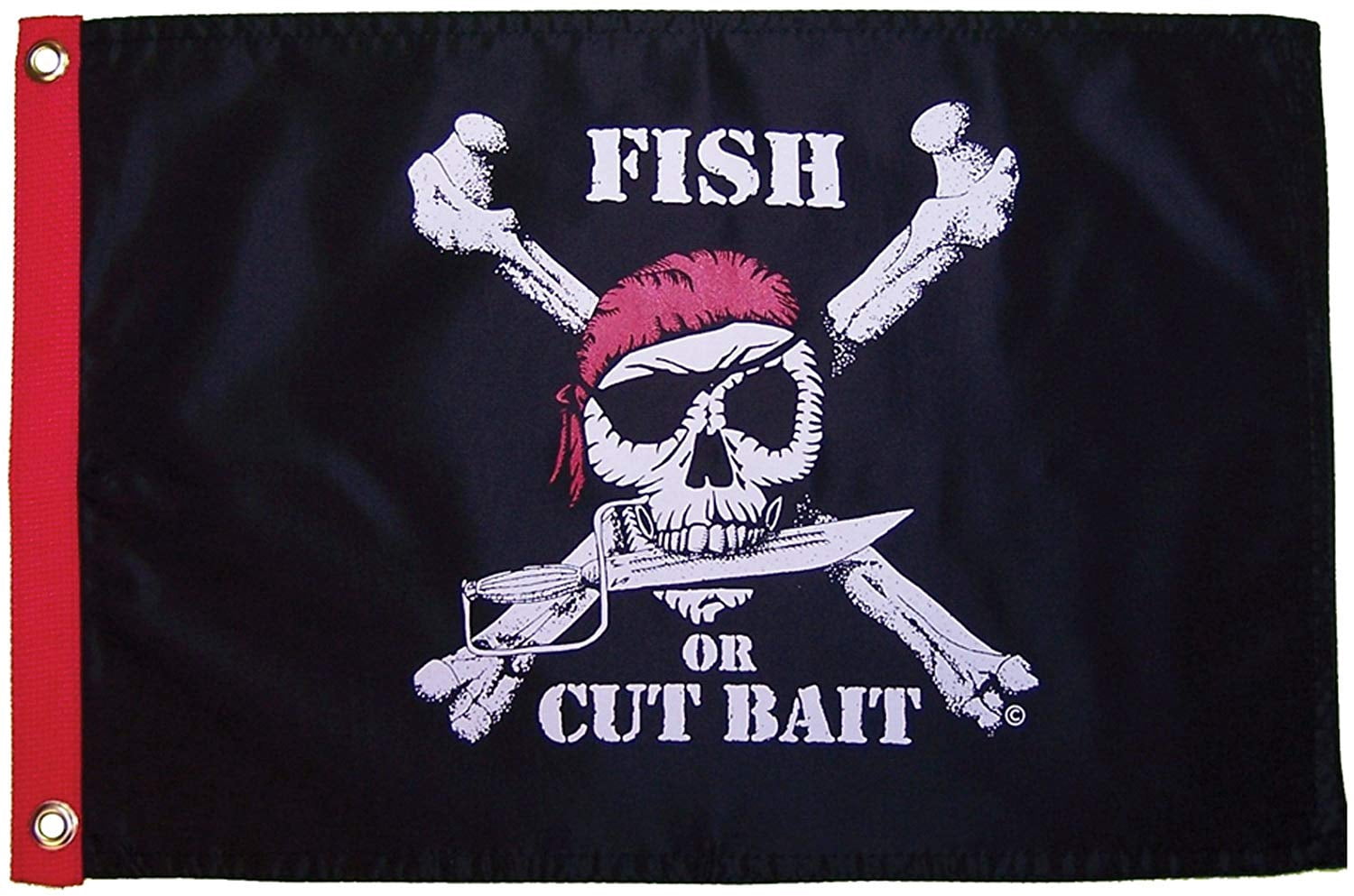 Flappin Flags - 12in by 18in Fish or Cut Bait Pirate Flag, Perfect for ...