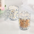 2 PCS Plastic Storage Canister Clear with Lids Airtight Cotton Swabs ...