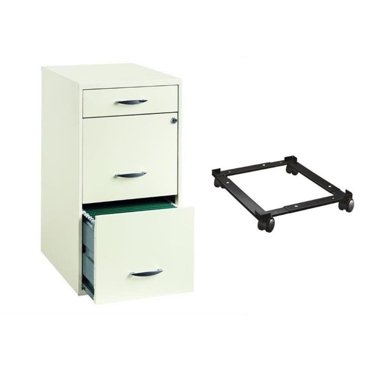 2 Piece File Cabinet in Charcoal and Adjustable File Caddy in Black ...