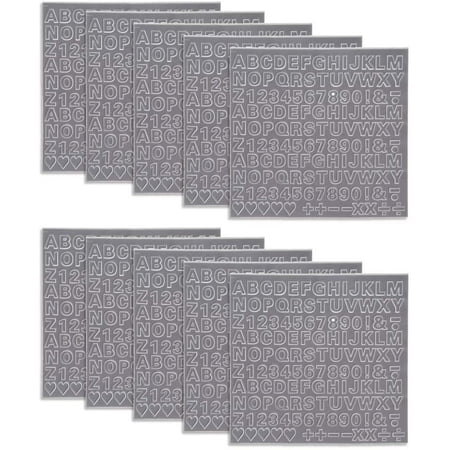 10Pcs 6mm 3D Alphabet Letters Epoxy Resin Puffy Stickers Self Adhesive ...