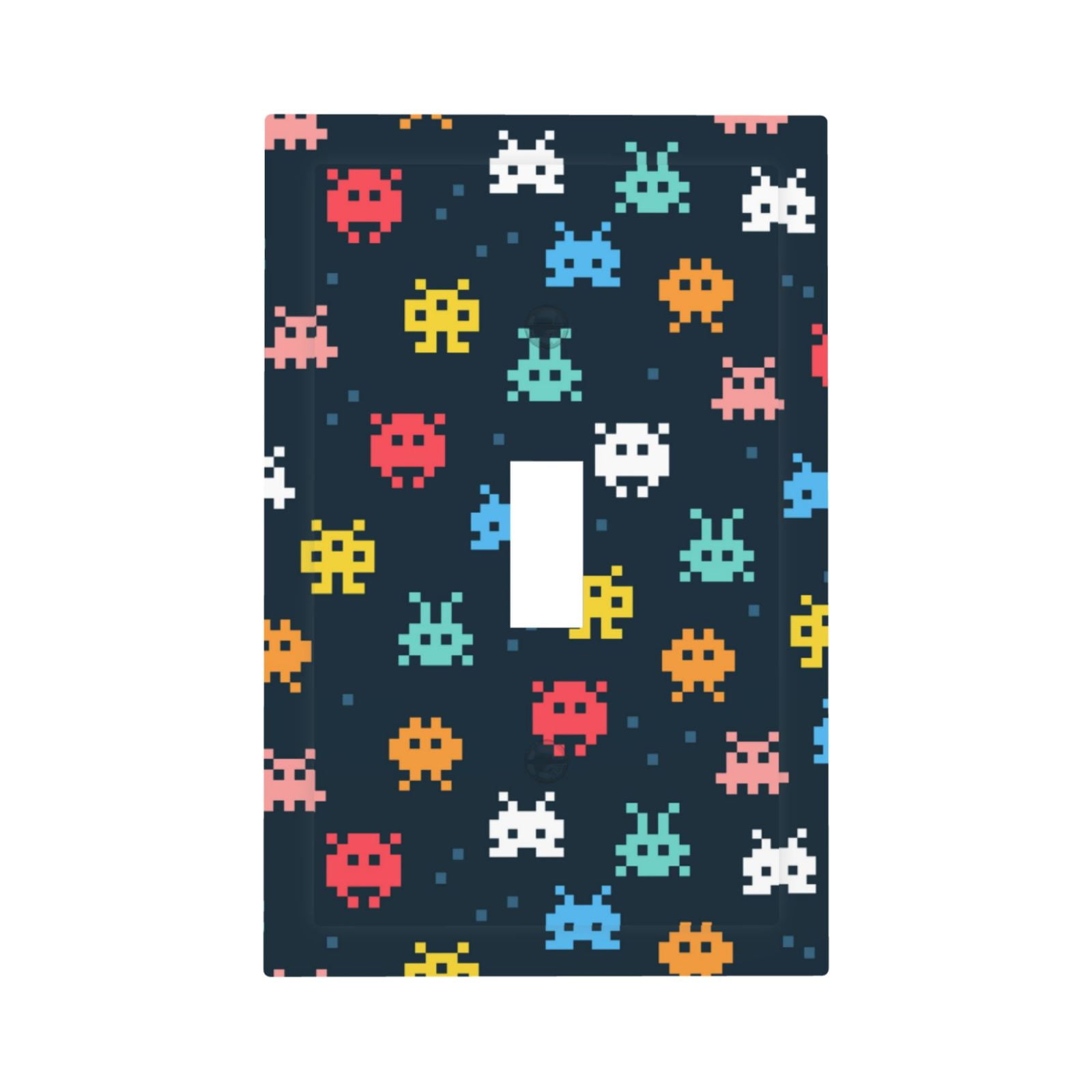 DouZhe 1-Gang Toggle Switch Wallplate, Cartoon Aliens Game Monsters ...