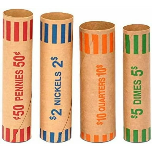 bestolf 10Pcs Preformed Coin Wrappers Assorted Color-Coded Rolls ...