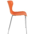 Emma + Oliver 4 Pack Contemporary Design Orange Plastic Stack Chair ...