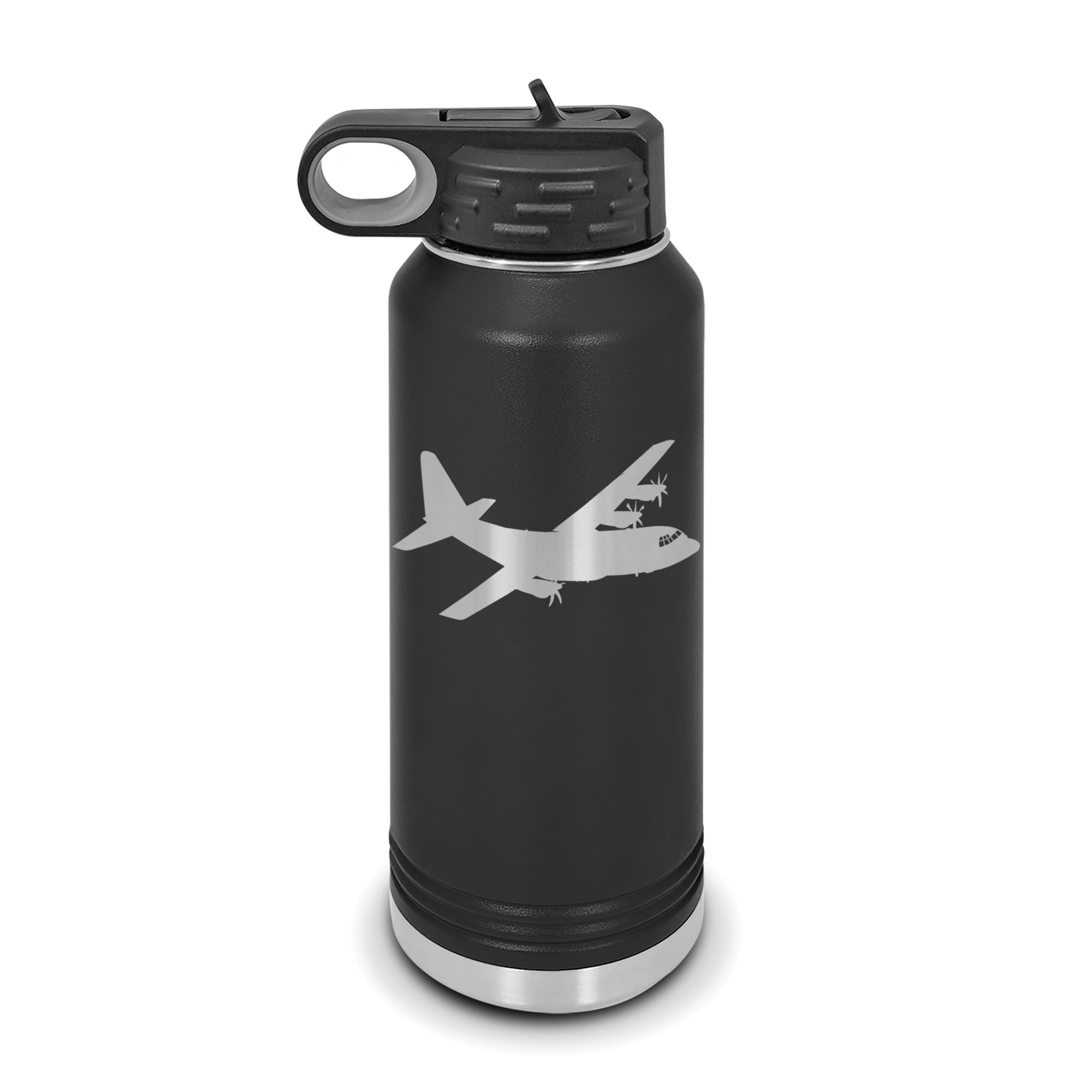 C-130 Hercules Water Bottle 32 oz - Laser Engraved w/ Flip Top ...