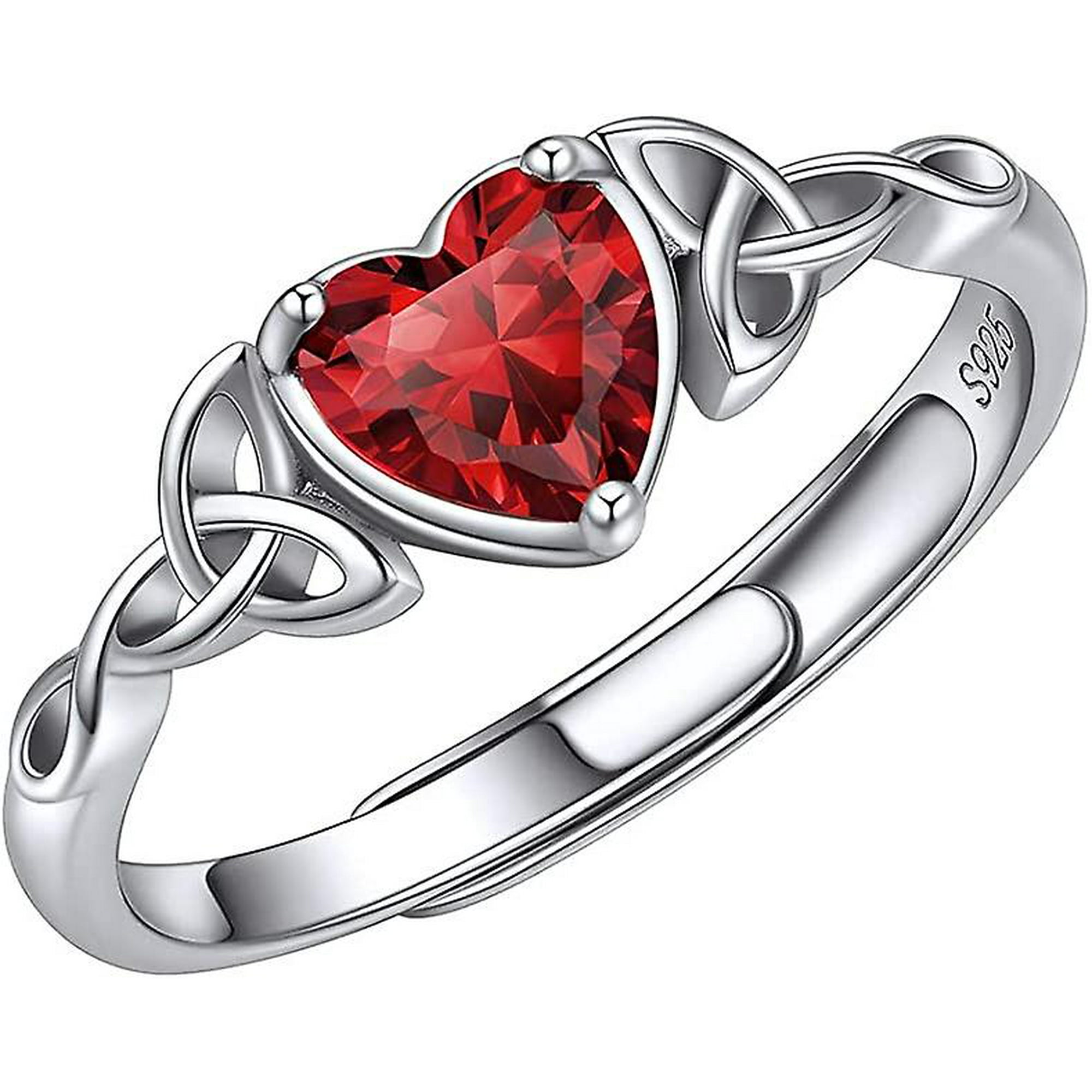 Click here for Unbranded Heart Birthstone Celtic Knot Ring For Wo... prices