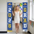 Class of 2026 Graduation Hanging Banner Set, Purple and Gold Congrats ...