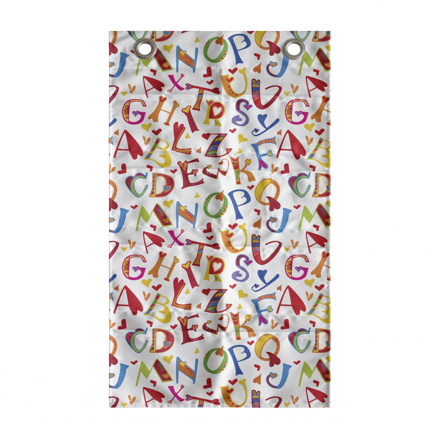 Alphabet Hanging Pocket Organizer, Pattern of Funky Vibrant Layout with ...