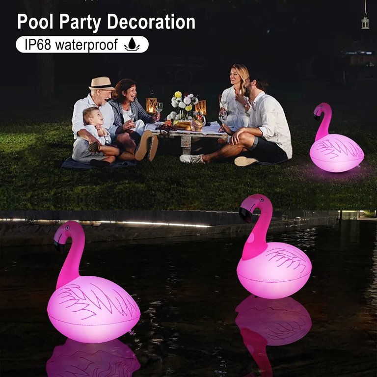 Floating Lights For Pool Waterproof Flamingo LED Pool Lights - Solar ...