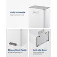 4.8 Gallon Rectangular Trash Can with Soft-Close Lid, Garbage Can Foot ...
