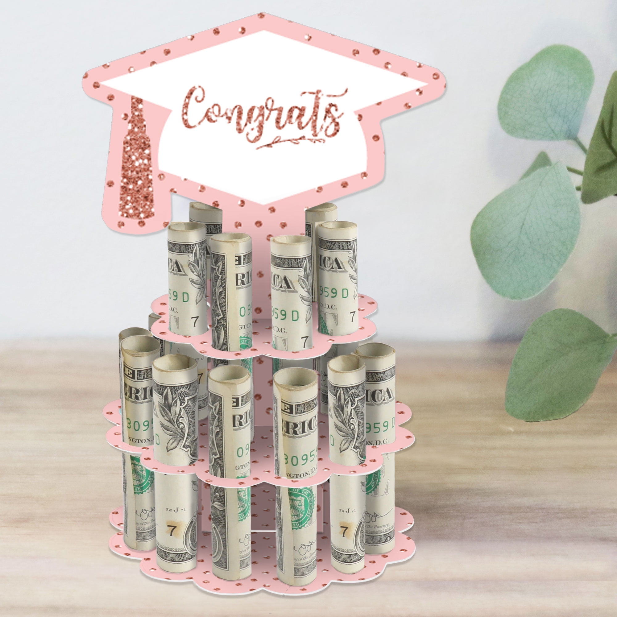 Big Dot of Happiness Rose Gold Grad - DIY Graduation Party Money Holder ...
