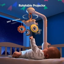 AYMZ Baby Musical Crib Mobile with Projector, Lights, Rotating Rattles ...