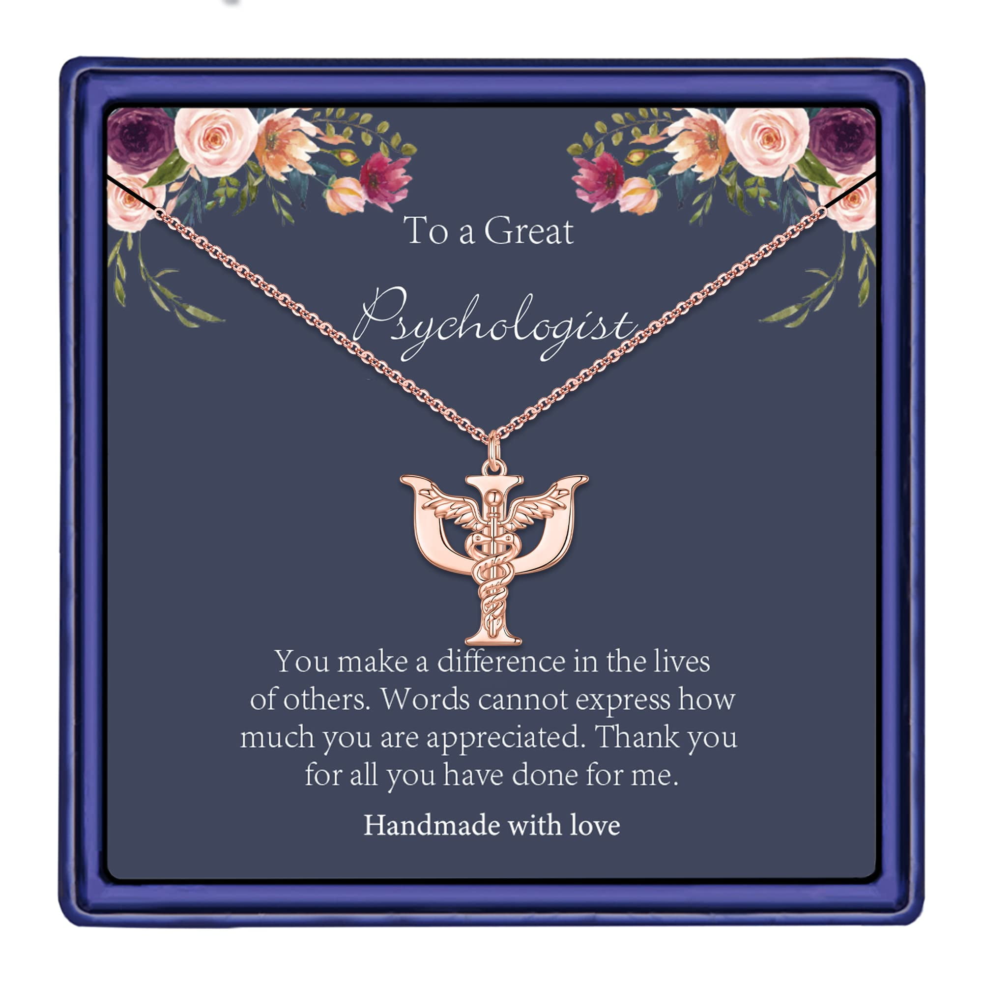 TINGN Psychology Gifts Psi Symbol Necklace Dainty Psi Necklace Caduceus ...