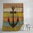 Anchor Shower Curtains for Bathroom, Vintage Yellow Orange Wood Board ...